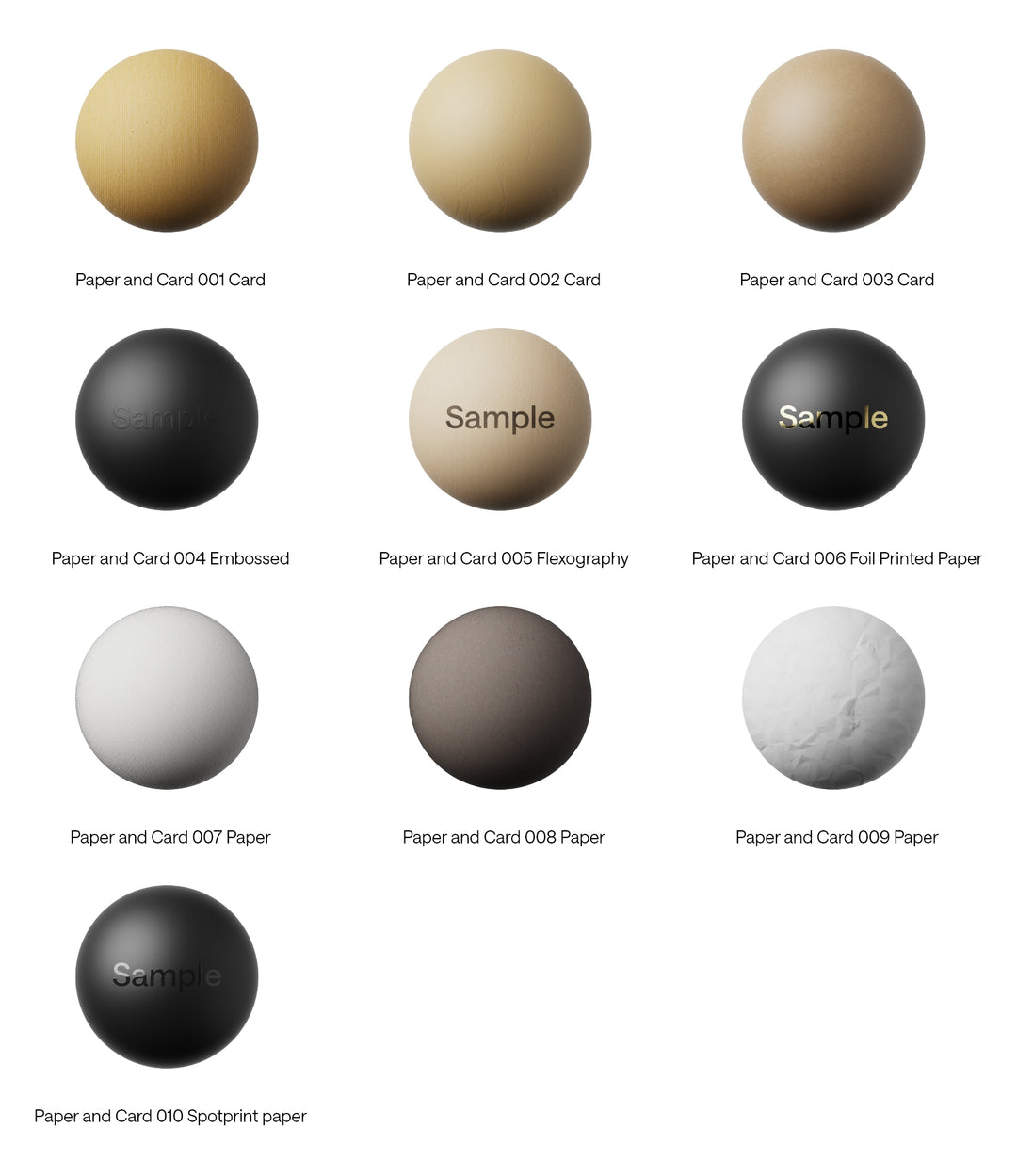 Paper and Card Material pack - Visune Keyshot Store